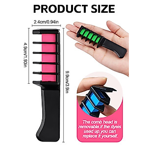 Kalolary 10 Colors Hair Chalk for Girls Kids, Temporary Bright Hair Color Dye Easter Gifts for Girls Age 4 5 6 7 8 9 10+, Washable Hair Chalk Comb for Party Cosplay DIY