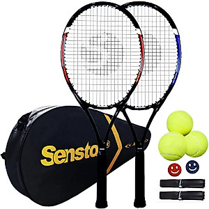 Senston Tennis Rackets for Adults 27 inch Tennis Racquets - 2 Player Tennis Set with 2 Grips, 2 Vibration Dampers