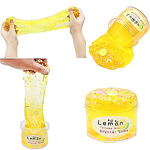 Fruit Slime Kit with Charms, 1 Pack 70ml Various Soft and Stretchy Crystal Mud Stress Relieve Sensory Toy Green Slime Toy