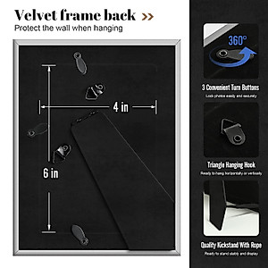4x6 Picture Frames Set of 4, Rustic Farmhouse Photo Frame with Tempered Glass, Distressed Vintage Frame Bulk 3.5x5 With Mat and 4x6 Without Mat for Wall Mount or Tabletop Display, Home Office Gift