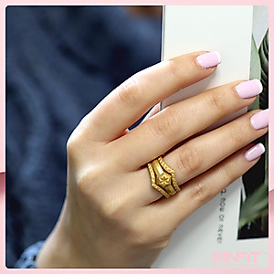 Rinfit Silicone Rings for Women - Silicone Wedding Bands Women - Womens Wedding Ring - Stackable Silicone Rings Women Couture - Patented Design - Silver, Size 8