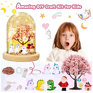 Unicorn Night Light, TCJJ DIY Night Light- Make Your Own Night Light, Unicorn Gifts for Girls, Unicorn Mermaid Hand Craft Terrarium Birthday Gifts Christmas Gifts for Age 4, 5, 6, 7, 8 Years Old Girls