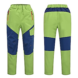 JOMLUN Boys Kids Youth Snow Ski Hiking Pants Outdoor Waterproof Windproof Soft Shell Fleece Lined Insulated Snowboard Pants