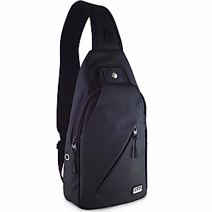 Peak Gear Sling Compact Crossbody Backpack and Day Bag (Black)