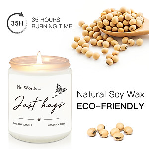 Sympathy Gifts for Loss of Loved One, No Words, Just Hugs Christmas in Heaven Memorial Gifts Candle Gifts, Thinking of You, Get Well Soon, Cheer Up, Bereavement Gifts,Comfort Condolence Candle