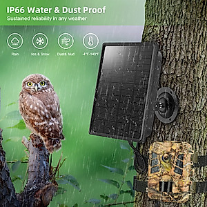 Trail Camera Solar Panel, VANBAR Solar Battery Charger Kit 12V 6V Output Solar Panel with 10000mAh Rechargeable Lithium Battery IP66 Waterproof for All Trail Hunting Camera