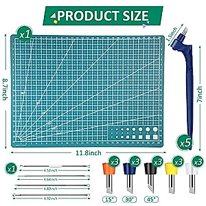 25 Pieces Craft Cutting Tools 5 Craft Knife 15 360-degree Rotating Blade Craft Knife 15 30 45 Degree with Cutting Mat 4 Weeding Tool Art Cutter Paper Craft Cutting Tools for DIY Craft Stencil Supplies