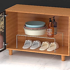 iPEGTOP Set of 2 Medium (13 x 9.4 Inch) Kitchen Cupboard Organiser, Freezer Cabinet Storage Shelf Wire Rack, Rustproof Stainless Steel Shelves for Fridge Pantries Countertops Utensils -Chrome