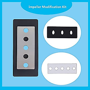 YUSUKEGU Snow Blower Impeller Kit Compatible with Modifies 2-Stage Machine 3/8" 3-Blade Universal Stainless Rubber Paddle Metal Straps