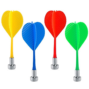 Yalis Magnetic Darts 12 Packs, Replacement Dart for Magnet Dartboard, Safety Plastic Darts for Target Game, Red Yellow Green and Blue