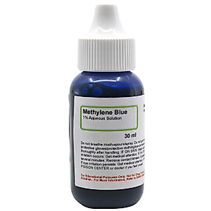 ALDON Innovating Science Methylene Blue 1% Aqueous Solution, 1 fl oz (30mL) Dropper Bottle - Methyl Blue Microscope Stain - The Curated Chemical Collection