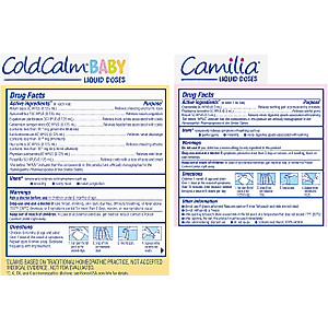 Boiron Camilia Liquid Drops 40 Count and ColdCalm Baby 30 Doses - Bundle Pack