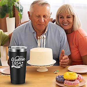 Greatingreat 1954 70th Birthday Gift for Women and Men - 70th Gifts for Parents - 70th Class Reunion - Mom Dad Wife Husband Present - 20oz Tumbler Cup Black