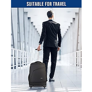 MATEIN 17 inch Rolling Backpack, Travel Laptop Backpack for Men Women, Large Wheeled Backpack Water Resistant Carry on Roller Bag Airline Approved, Business Luggage Suitcase, Traveler Gifts, Black