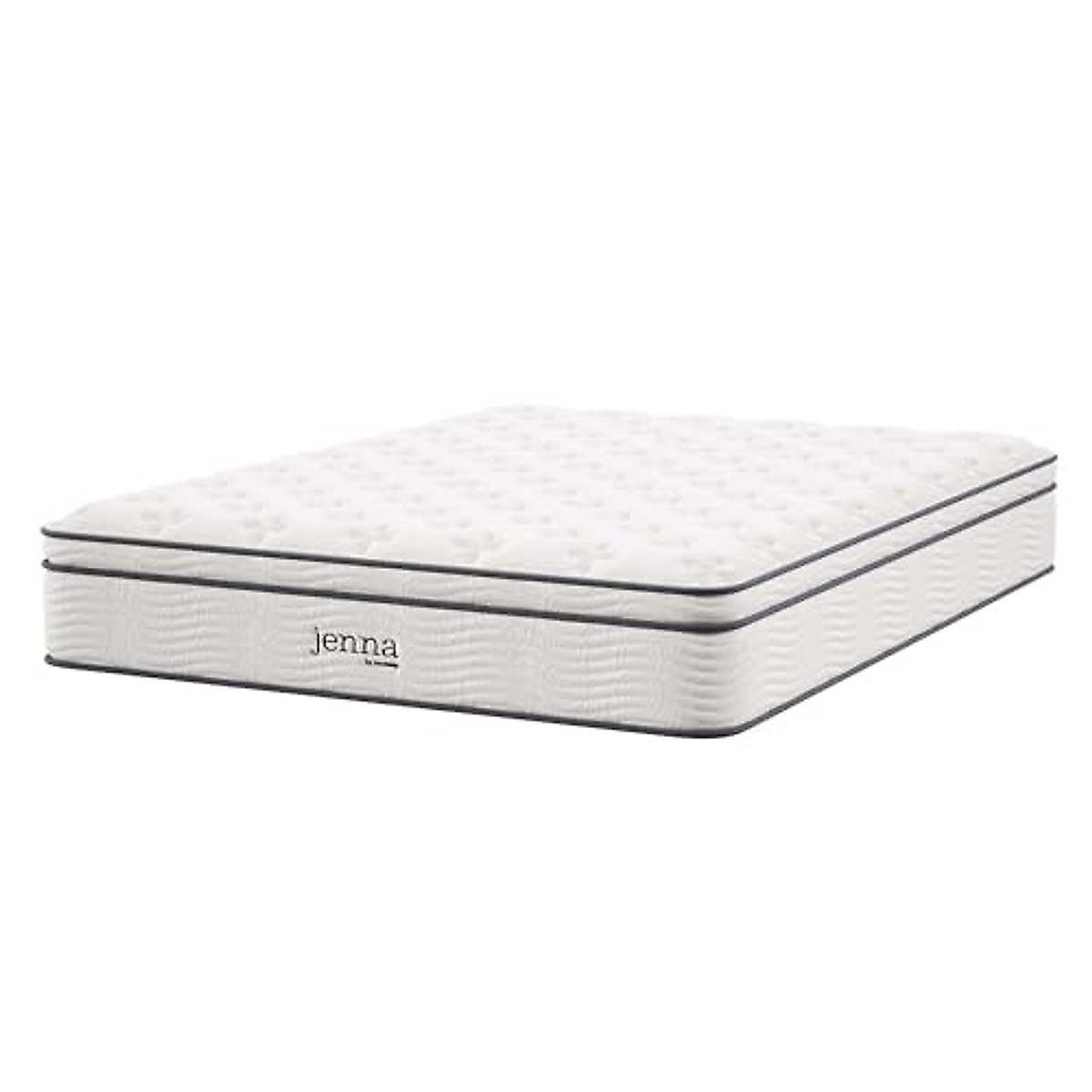 Modway MOD-7090-WHI Jenna 12" Innerspring and Foam King Mattress, White