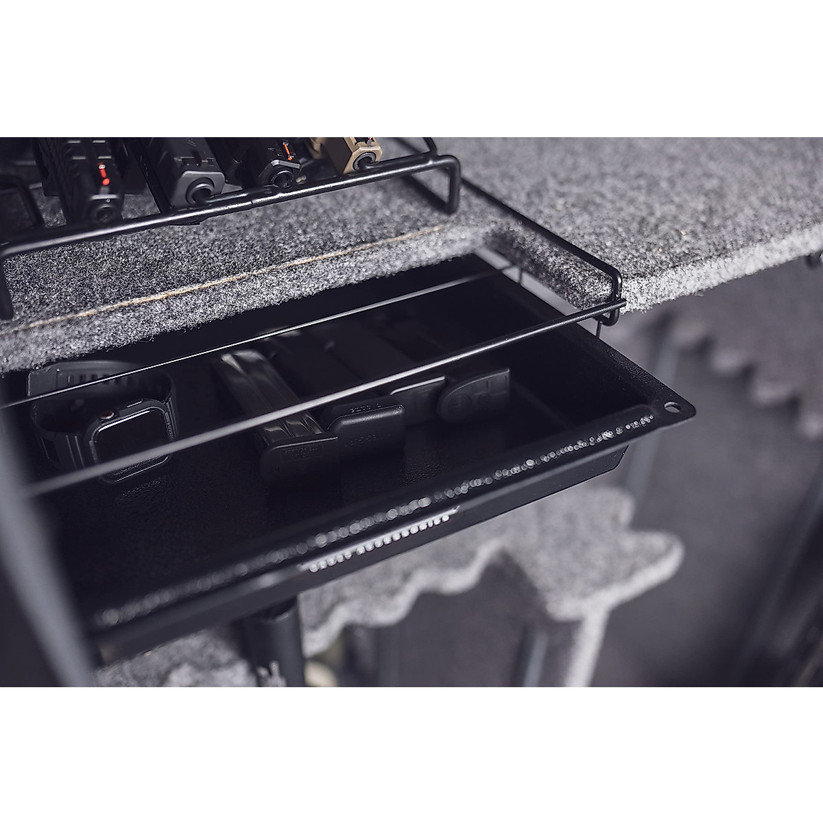 Lockdown Vault Drawer for Gun Safe Organization, Document or Valuable Storage and Security Black 13.6 x 14 x 3.8 inches