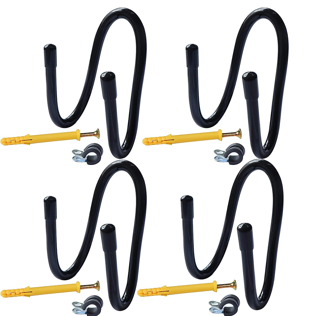 Pack of 4, Kesywale Yoga Mat Foam Rollers Wall Rack Wall Mount Storage Holder Shelf for Your Fitness Class or Home Gym, Adjustable Size (4)