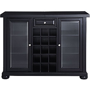 Crosley Furniture Alexandria Sliding Top Bar Cabinet - Black