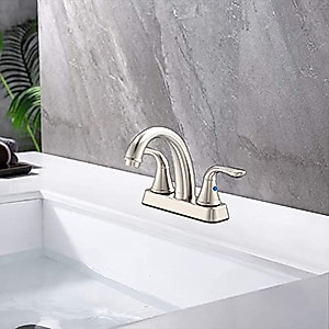 Vetta Bathroom Faucets - 2 Handle 3 Hole Centerset Brushed Nickel RV Bathroom Sink Faucet (Nickel)