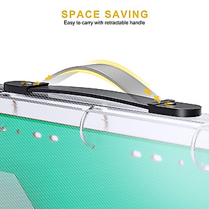 ABC life Zipper Binder with 8 Insertable Plastic Dividers, Document Folder 3 Ring Binder,Retractable Handle, Perfect for School,Project Organization, Holds 300 A4/Letter Size Papers,Black Transparent