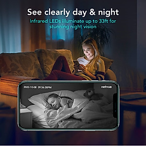 Netvue Indoor Camera, Enhanced Security Camera with Advanced AI Skills for Pet/Baby/Nanny, 1080P FHD 2.4GHz WiFi Night Vision Home Camera, 2-Way Audio Dog Camera Cloud Storage/TF Card, Black