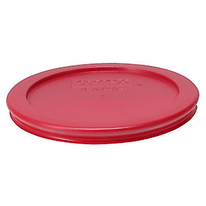 Pyrex (2 7200 Glass Bowls & (2) 7200-PC Sangria Red Lids Made in the USA