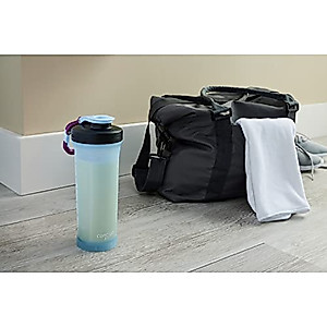 Contigo Fit Shake & Go 2.0 Shaker Bottle with Leak-Proof Lid, 28oz Gym Water Bottle with Whisk and Carabiner Handle, Dishwasher Safe Mixer Bottle, 2-Pack Periwinkle & Sake
