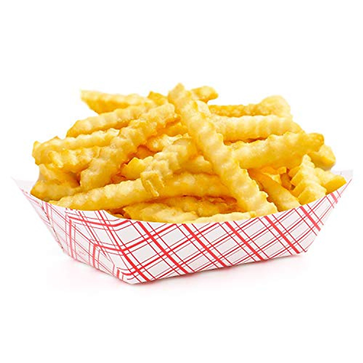 Fasmov 200 Pack 2 lb Capacity Disposable Paper Food Tray, Grease Resistant, Coated Paperboard Basket for Fries, Hot Corn Dogs, Popcorn or Snacks