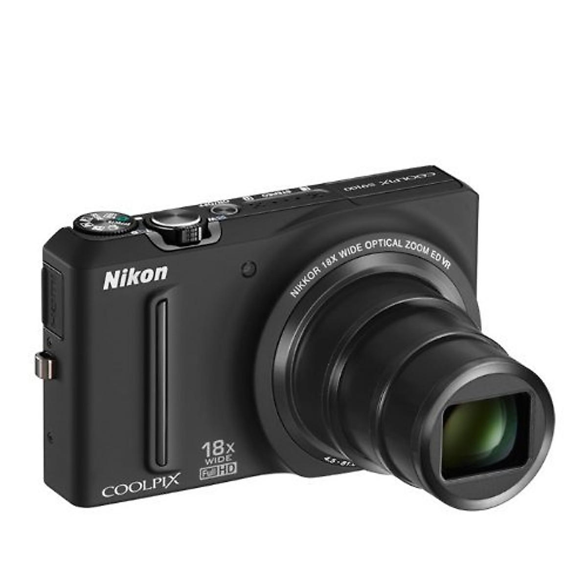 Nikon COOLPIX S9100 12.1 MP CMOS Digital Camera with 18x NIKKOR ED Wide-Angle Optical Zoom Lens and Full HD 1080p Video (Black) (OLD MODEL) (Renewed)