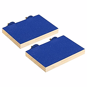 PATIKIL Bird Perch Stand Platform, 2 Pack Parrot Stand Platform Playground Paw Grinding Clean for Parakeet Cockatiel Cage Accessory, Blue