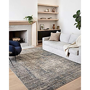 Loloi II Teagan Collection TEA-05 Denim/Slate, Contemporary 5'-3" x 7'-6" Area Rug