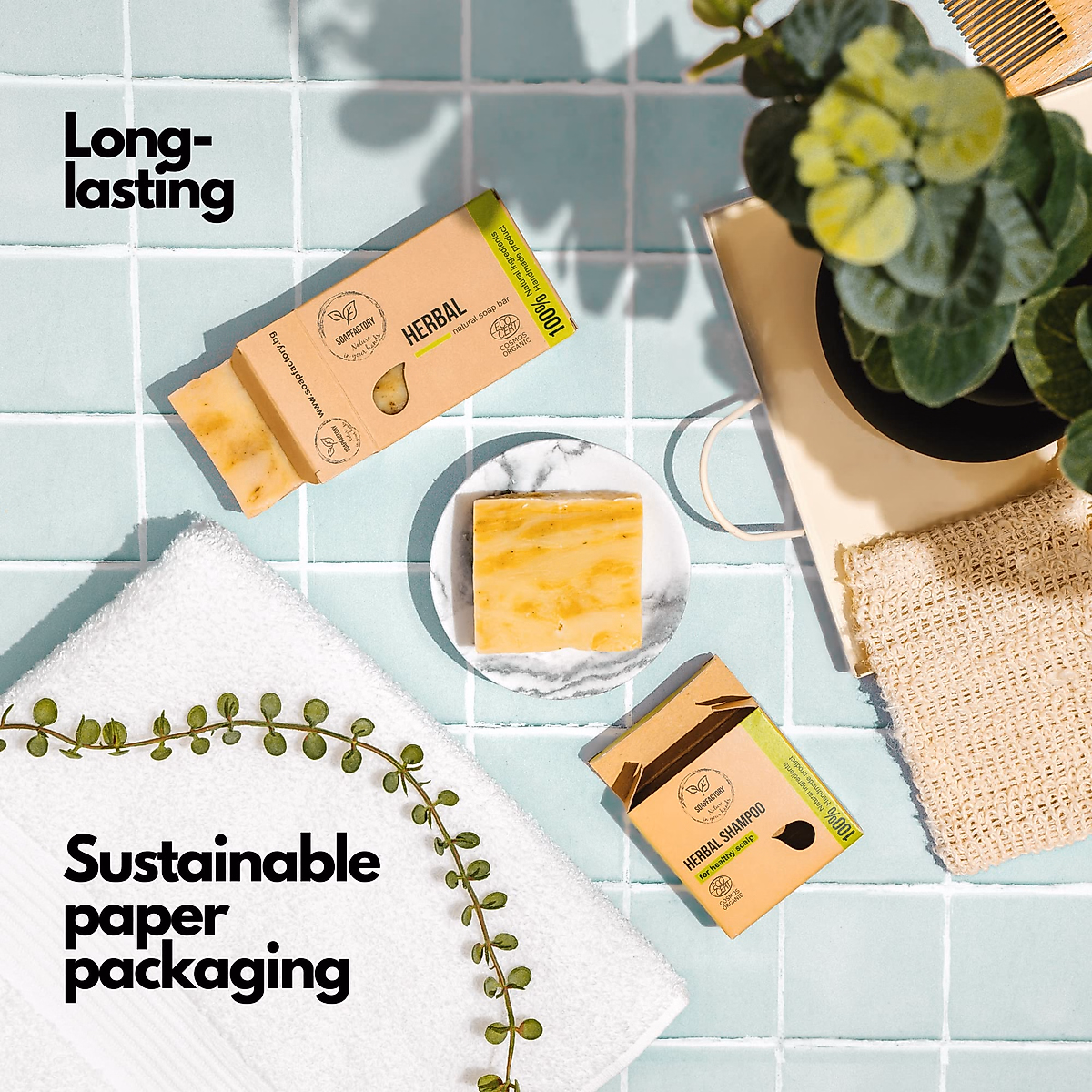 SoapFactory Organic Solid Dandruff Shampoo Bar for Oily Hair, Hair Soap with Tea Tree and Rosemary Oil, 100% Natural, Vegan, Handmade, Plastic Free, 3 ounce