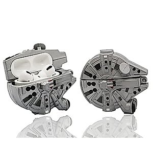 AirPods Pro Case Cover,3D Cartoon Soft Silicone Protective Cover Millenium Falcon Fashion Character Silicone Cartoon Airpod Skin Fun Funny Cool Keychain Kids Teens Cases Airpod pro 