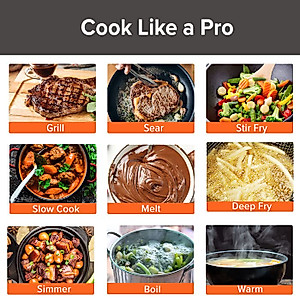Nuwave Gold Precision Induction Cooktop, Portable, Powerful Large 8” Heating Coil, 12” Shatter-Proof, Heat-Resistant Ceramic Glass Surface, 10.5” Duralon Healthy Ceramic Non-Stick Fry Pan Included