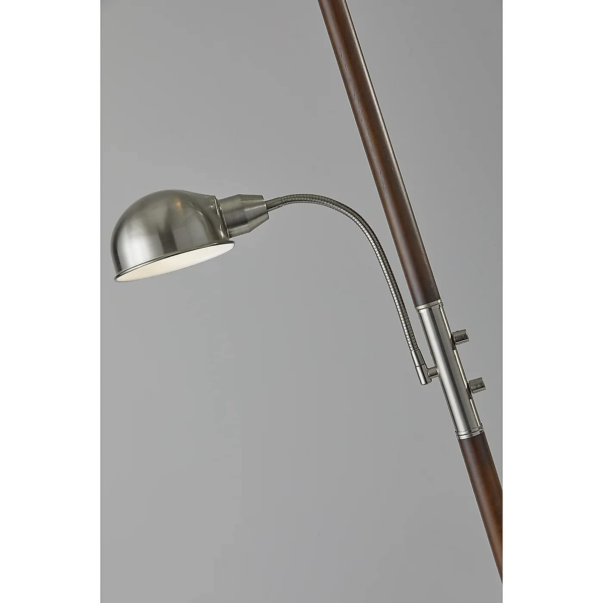 Adesso 4052-15 Lexington 71" Combo 2-Light Floor Lamp, Walnut, Smart Outlet Compatible