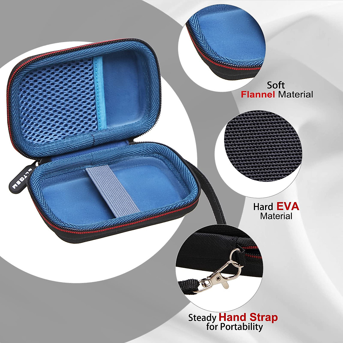 LTGEM Hard Case Compatible with Samsung T7 Shield T9 Portable SSD Solid State Drive,Blue