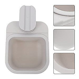 VOSAREA Automotive Garbage Cans Table Mount Trash Can Mini Desk Hanging Trash Bin Tiny Waste Bin Makeup Pad Garbage Holder for Coffee Vanity Table Kitchen Grey Car Trash Cans