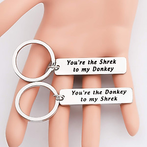 FOTAP You're Donkey to My Shrek Keychain Set Shrek Fans Gift (Shrek and Donkey)