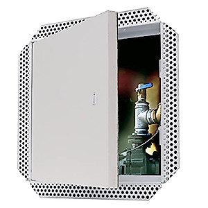 Access Door 6" X 6" Sound Rated Steel Access Panel Felt Covered Door for Concealed Wall/Ceiling Application with Slotted Lock - [Outer Dimensions: 7" Width X 7" Height]