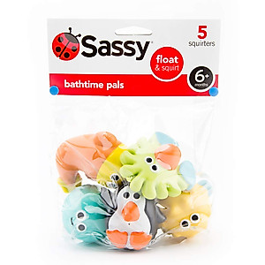 Sassy Bathtime Pals Squirt and Float Toys 9+ Months Set of 5 Sea Characters