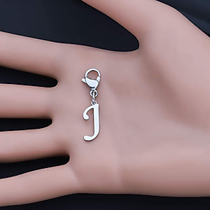 ENSIANTH Intial Letter A-Z Alphabet Charm Alphabet Jewelry for Women Gifts for Friends Clasps for jewelry (J)