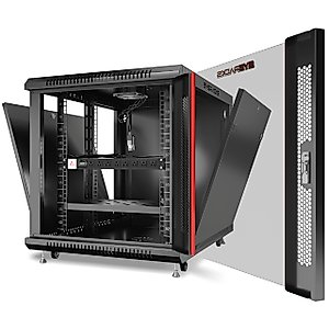 Sysracks Server Rack Network Cabinet Rack 35 inch Deep Lockable Server on Casters with - POWERBAR - Shelf - Fan - Hardware - for Data - AV - Computer - Networking - PC Equipment (12U 35-Inch Depth)