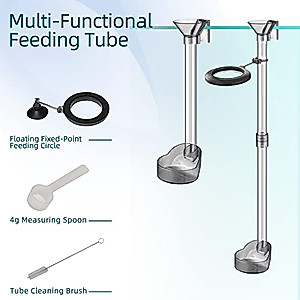 UPETTOOLS Shrimp Feeding Dish Set, Aquarium Fish Feeder Tube Kit with Feeding Ring,Cleaning Brush for Fish Tank