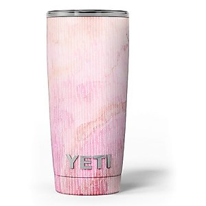 Design Skinz The Pink Orange Watercolors Under a Microscope - Skin Decal Vinyl Wrap Kit Compatible with The Yeti Rambler Cooler Tumbler Cups