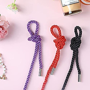 BAVIHOR Silk Rope Long Rope, Skin Friendly Soft Rope Durable, 32 Feet 8 mm Multipurpose Long Satin Braided Twisted Rope (Black, Red)