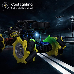 DoDoeleph Remote Control Car, Metal RC Cars, RC Monster Trucks 1/20 RC Stunt Car 360° Rotating 4WD 2.4Ghz All Terrains Rechargeable RC Crawler, Kids Girls Boys Toys Age 4-5 6-8 8-10