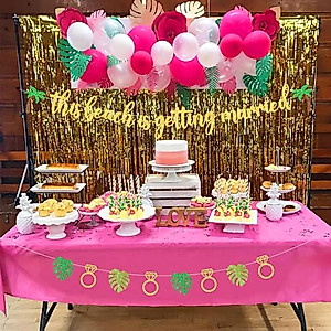 Sursurprise Beach Bachelorette Party Decorations, This Beach Is Getting Married Banner Garland Bride To Be Sash, Summer Hawaiian Tropical Flamingo Bach Party Supplies