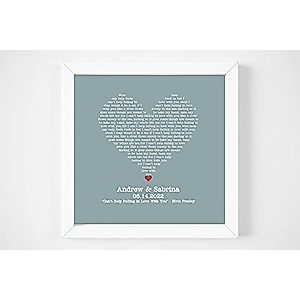 Any Song Framed Song Lyrics Special Song Anniversary Song First Dance Wedding Gift Valentine Gift