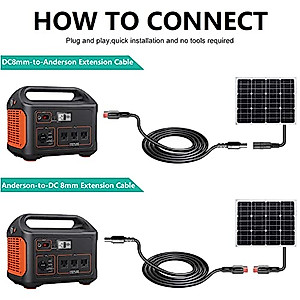 MJPOWER Anderson-to-8mm Extension Cable 10FT/3m 14AWG Wire 8mm DC Power ...