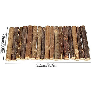 Wooden Ladder Bridge, Hamster Mouse Rat Rodents Toy Natural Hideout Small Animal Chew Toy for Guinea Pig Chinchilla Ferret Reptile (10 * 22cm)